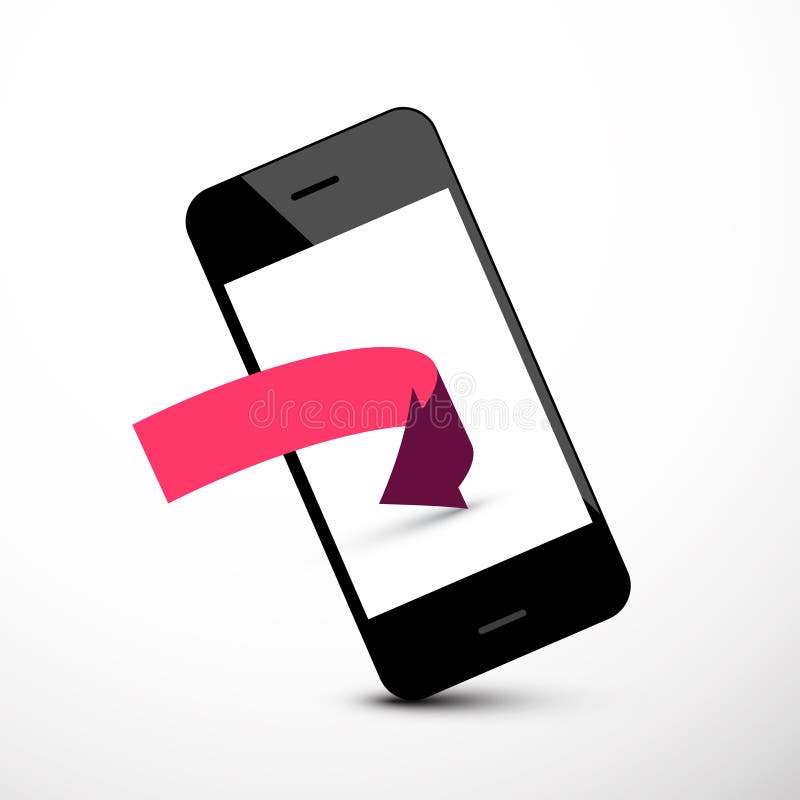 Arrow on Mobile Phone Screen Stock Vector - Illustration of application ...