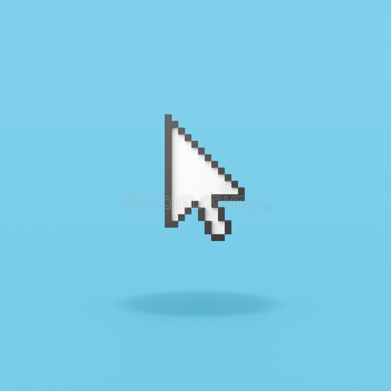Arrow Mouse Pointer Pixelated on Blue Background Stock Illustration ...