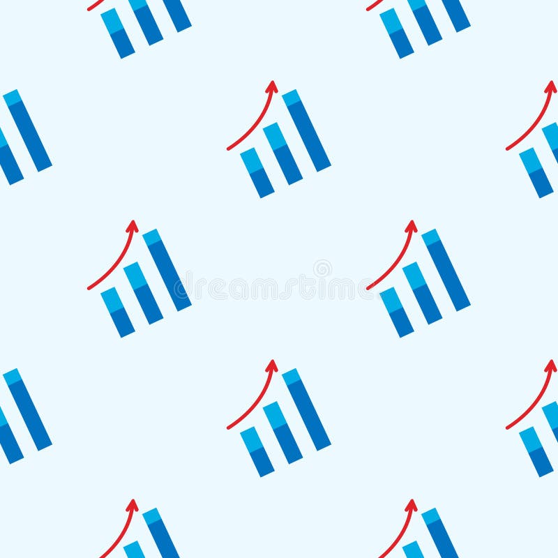 Arrow Move Up Symbol Seamless Pattern. Growing Graph Stock Illustration ...