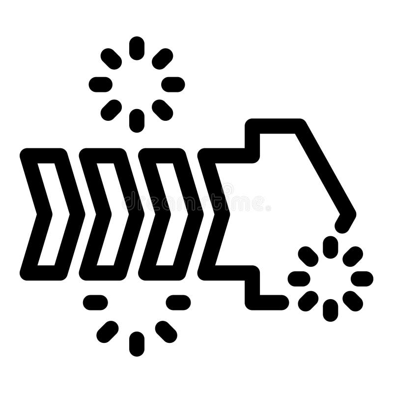 Arrow Moving Forward with Loading Circles Representing Progress Stock ...