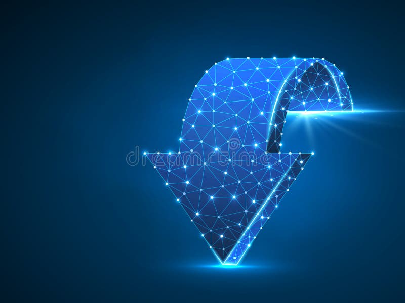 Arrow Moving Forward Wireframe Digital Vector Neon 3d Illustration. Low ...