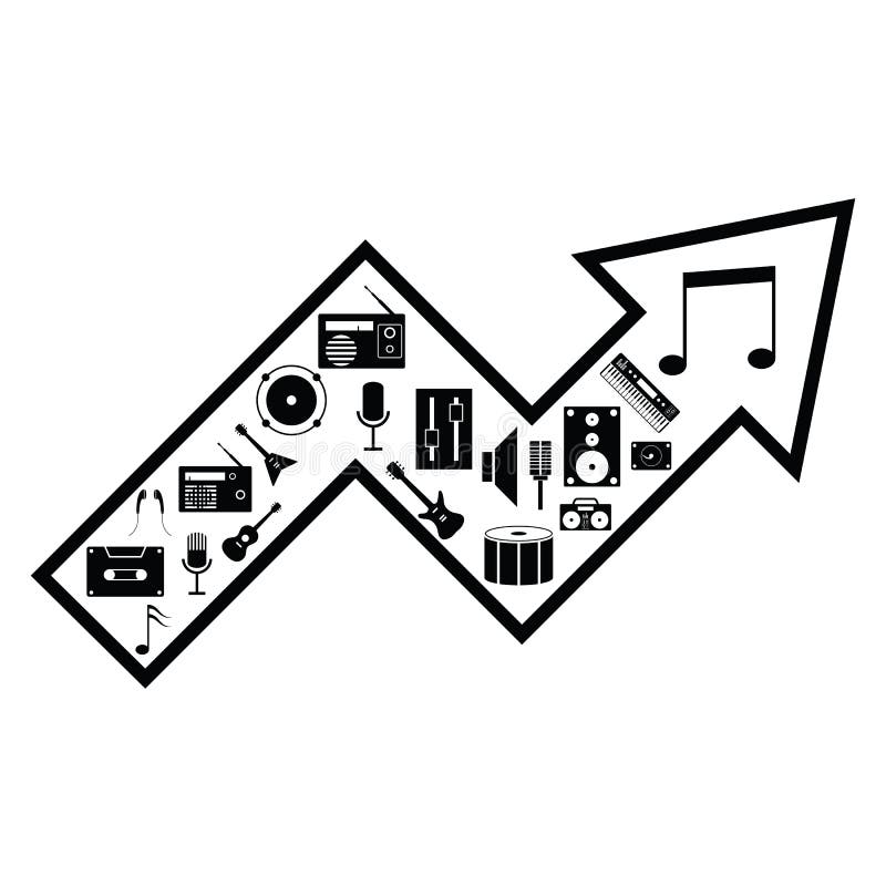 Arrow Music stock vector. Illustration of dancing, disc - 4276119