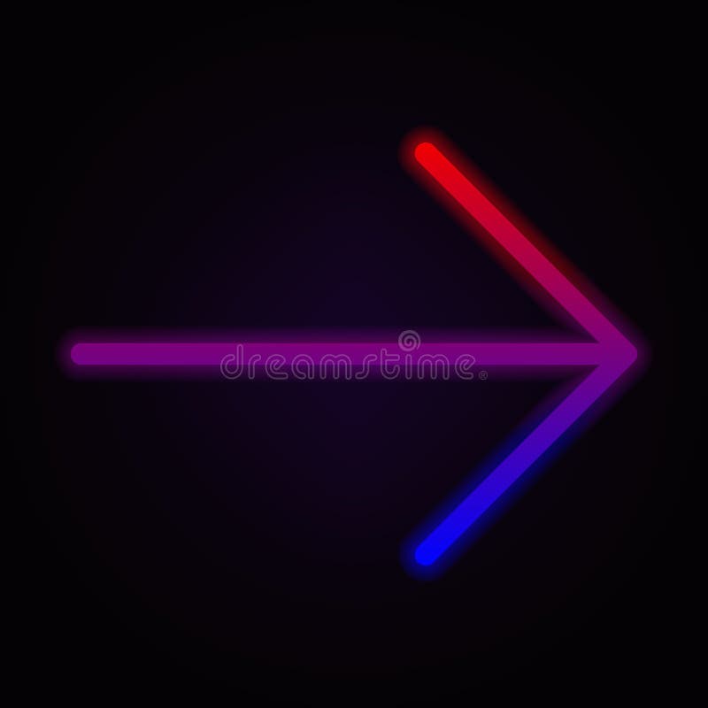 Arrow Neon Icon on Dark Background Stock Illustration - Illustration of ...