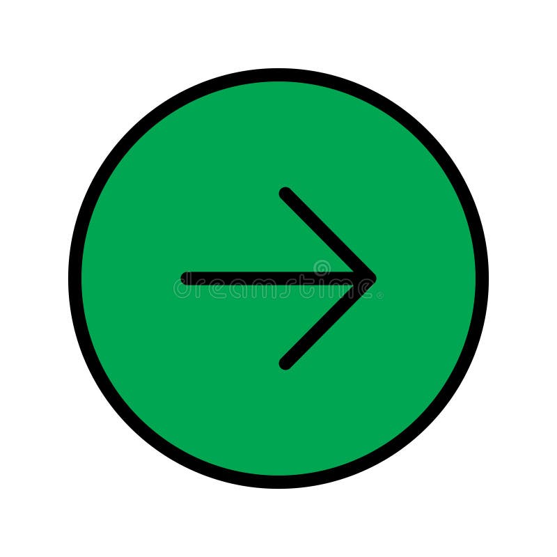 Arrow Next Circle Icon Line Isolated on White Background. Black Flat ...