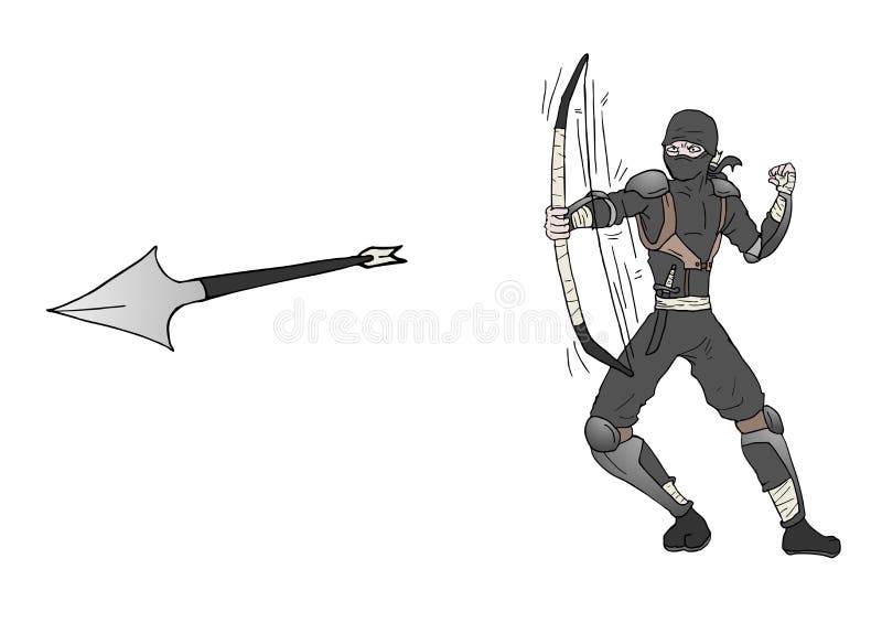 Arrow ninja attack stock vector. Illustration of mask - 53597527