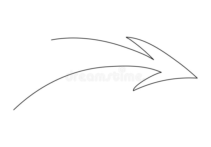 Arrow, One Line Drawing Vector Illustration Stock Vector - Illustration ...