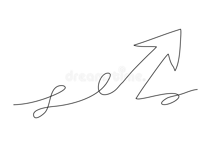 Arrow. One Line Drawing Vector Illustration Stock Vector - Illustration ...