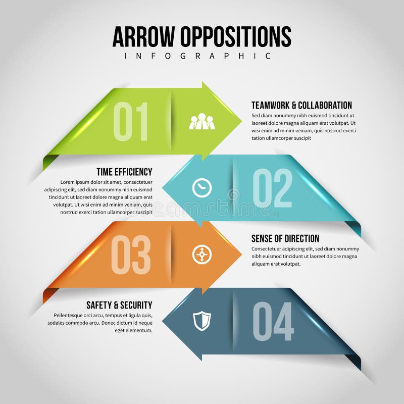 Arrow Oppositions Infographic Stock Vector - Illustration of flowchart ...