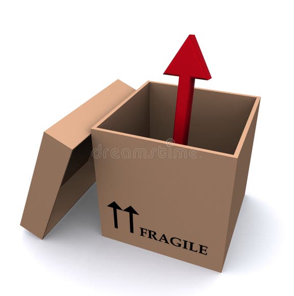 Arrow out of a box stock illustration. Illustration of points - 12401370
