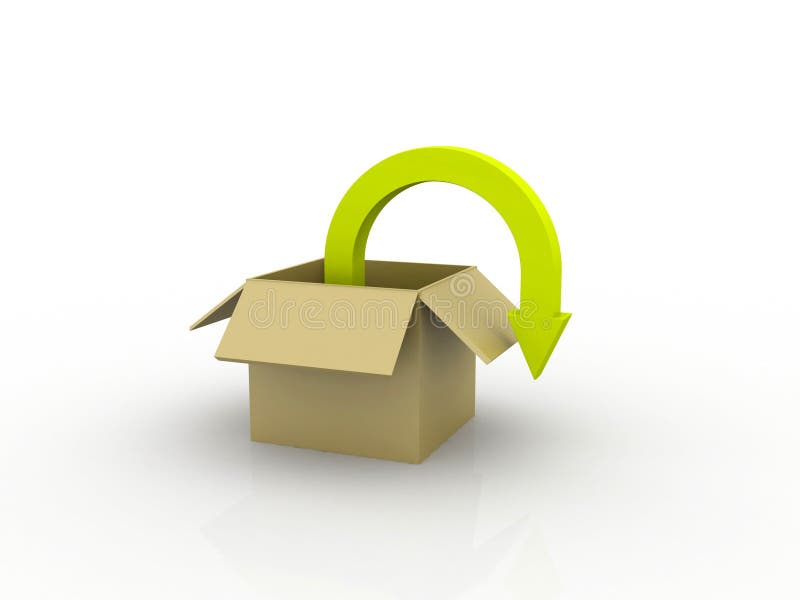 Opened Box with Arrow Outside Stock Vector - Illustration of vector ...