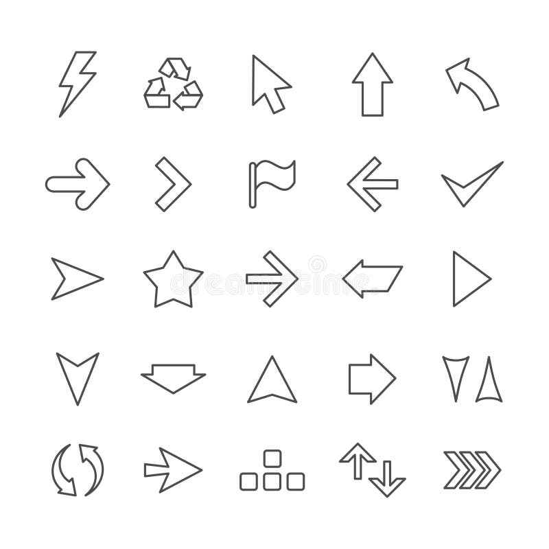 Arrow outline3 stock vector. Illustration of icon, button - 72098296