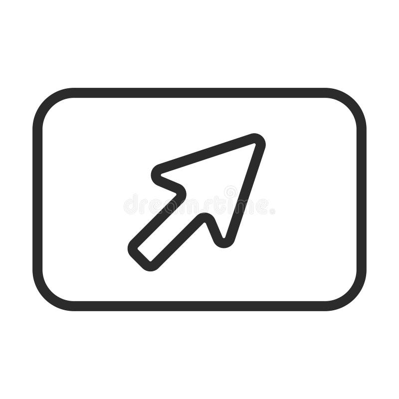 Arrow Outline in Rectangle Vector. Cursor on Screen Vector. Arrow ...