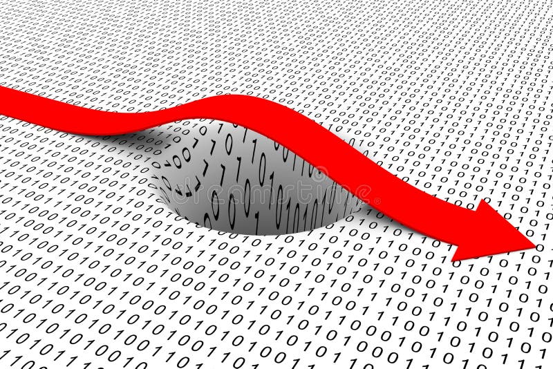 Arrow overcomes black hole stock illustration. Illustration of online - 93718226