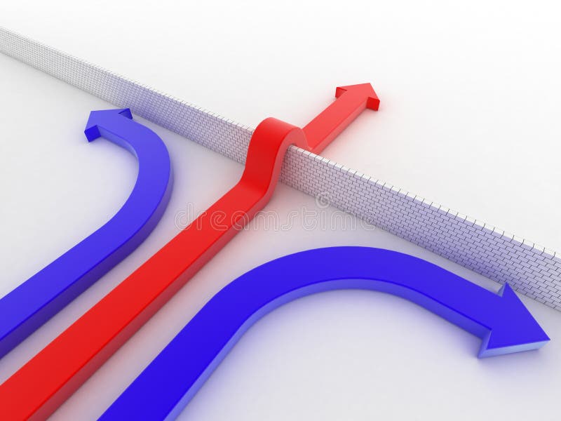 Arrow Passing Brick Wall Abstract 3d Illustration Stock Illustration ...