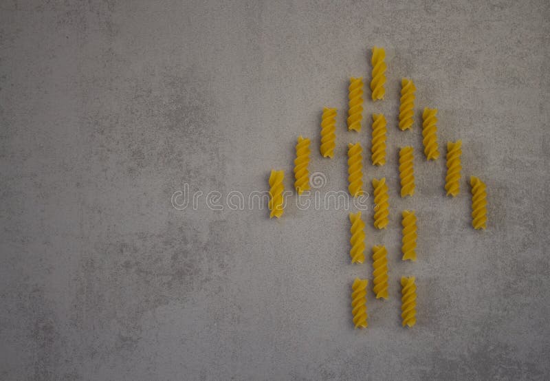 Arrow of Pasta on a Blue Background Stock Image - Image of pasta, flat ...