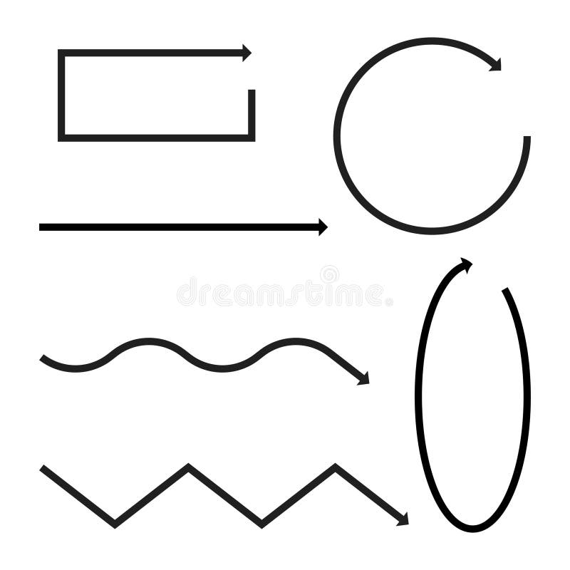 Arrow Path Design. Zigzag Arrow Symbols. Simple Vector Elements ...