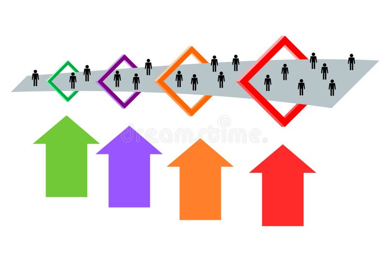 Arrow with Path that Grows with Man Icon To Success in a Four Step ...