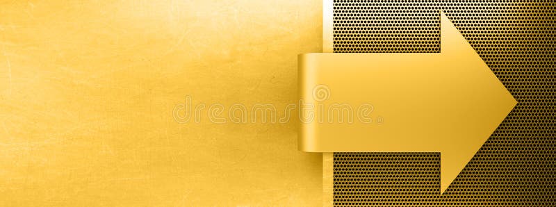Arrow Pattern Gold Metal Background. 3d Rendering Stock Illustration ...