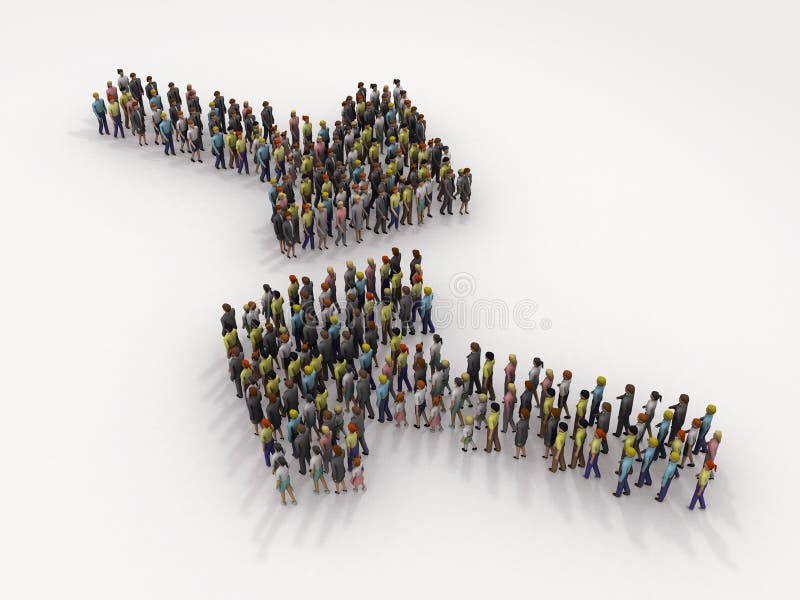 Arrow of people stock illustration. Illustration of discussion - 7589099