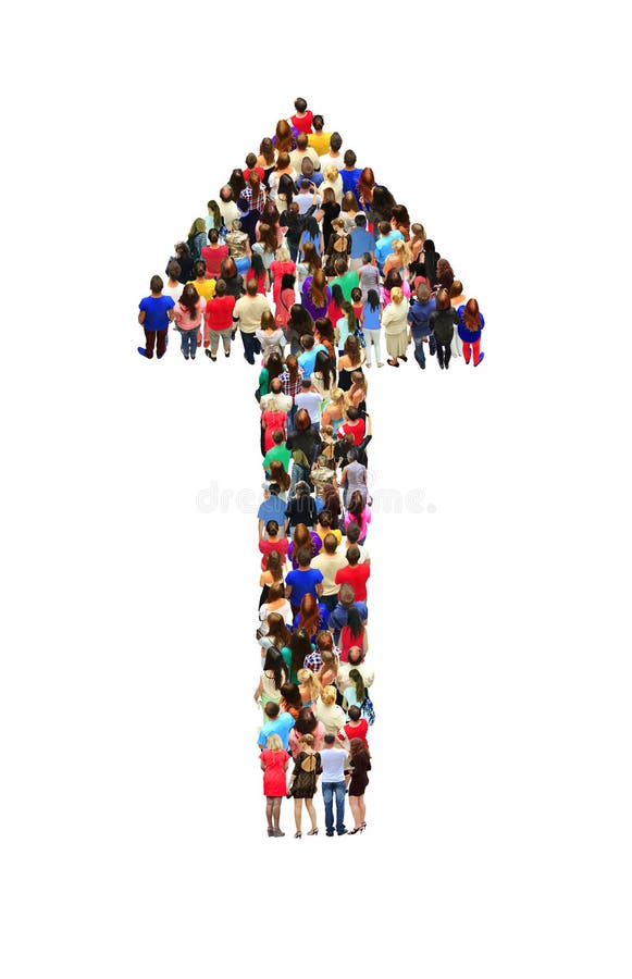 Arrow from People Isolated on White Stock Image - Image of colorful ...