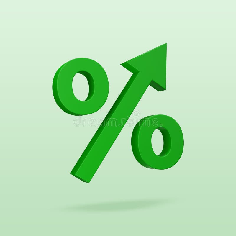 Arrow Percentage Up 3D Icon. Increase Symbol. 3D Rendering. Stock ...