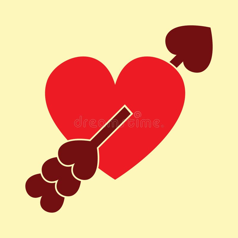Arrow Piercing Heart Illustration. Stock Vector - Illustration of days ...