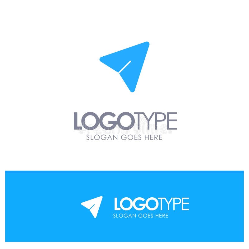 Arrow, Pin, Mouse, Computer Blue Solid Logo with Place for Tagline ...