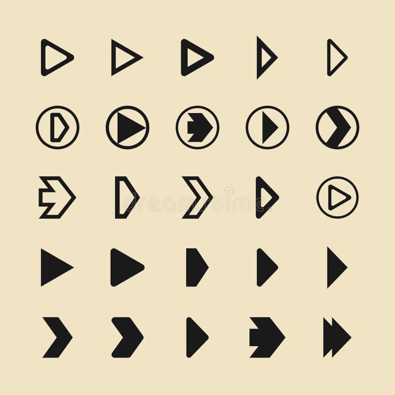 Arrow Play Vector Flat Icons Stock Vector - Illustration of design ...