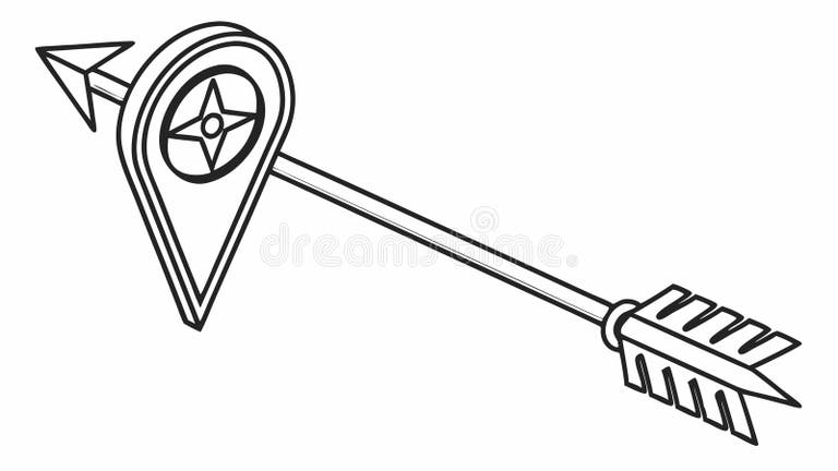 Arrow Pointer Flying on Dashed Trail Forward Motion Direction, Vector ...