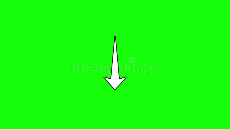 Arrow Pointer Icon Animation on Green Screen, Arrow Bouncing Loop ...