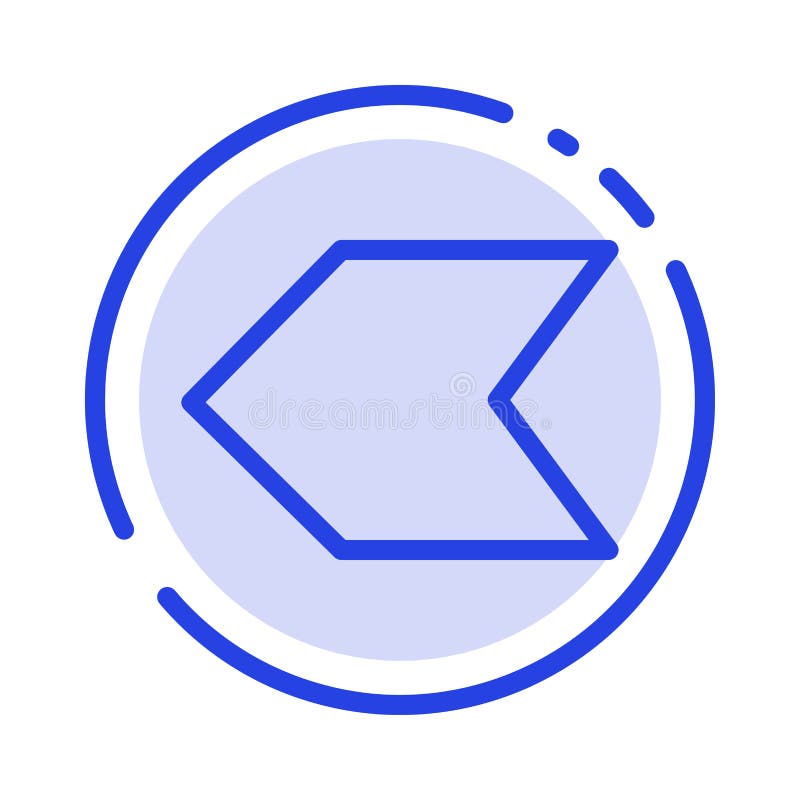 Arrow, Pointer, Left Blue Dotted Line Line Icon Stock Vector ...