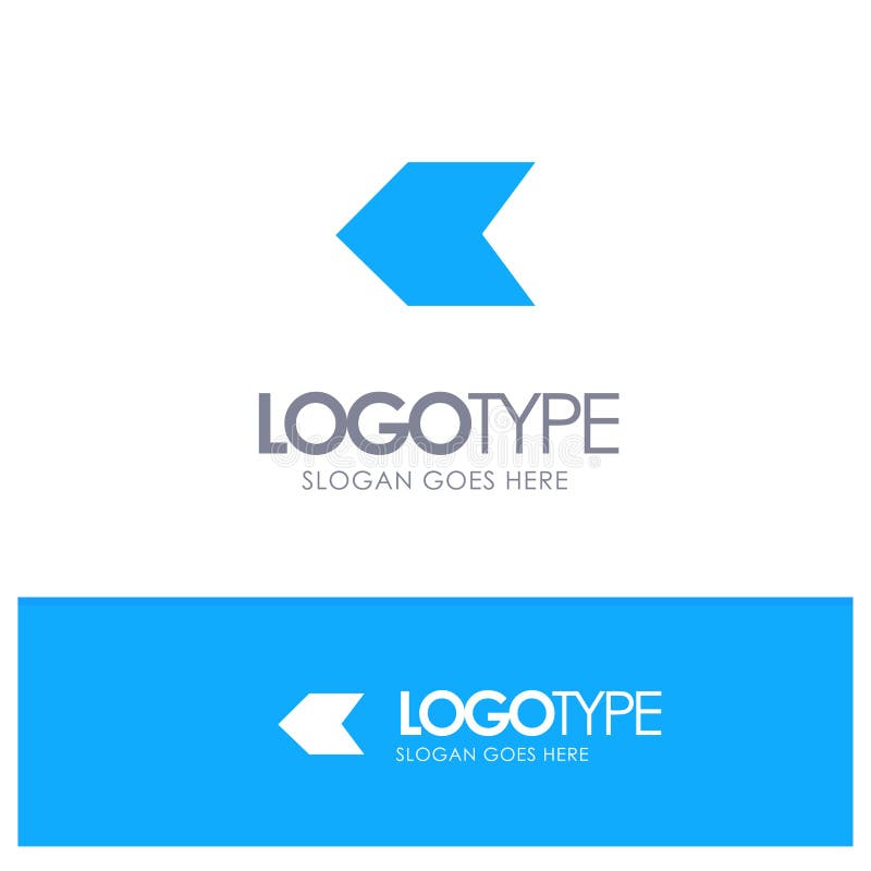 Arrow, Pointer, Left Blue Solid Logo with Place for Tagline Stock ...