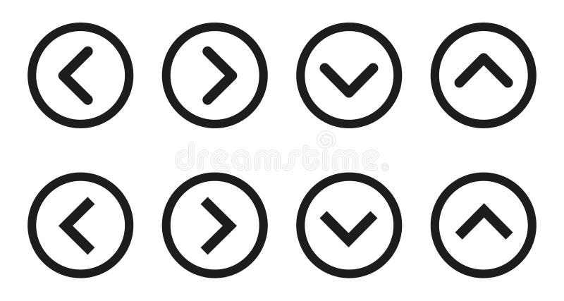 Arrow Pointer Left Right Down Up, Play Button Stock Vector ...