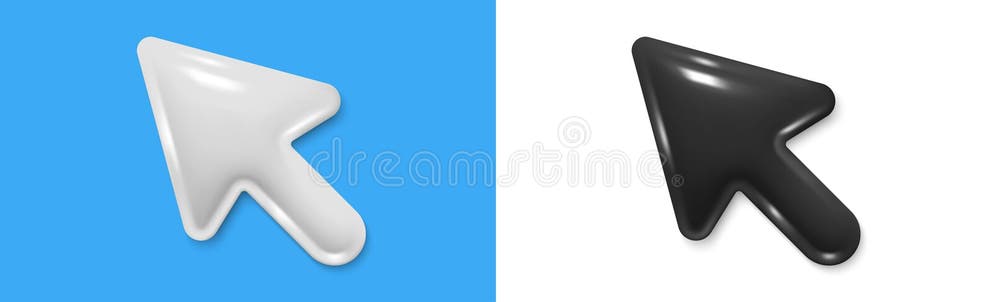 Arrow Pointer, Mouse Cursor 3d Icon. Computer Interface Render. Click Here Arrow. Vector Stock ...