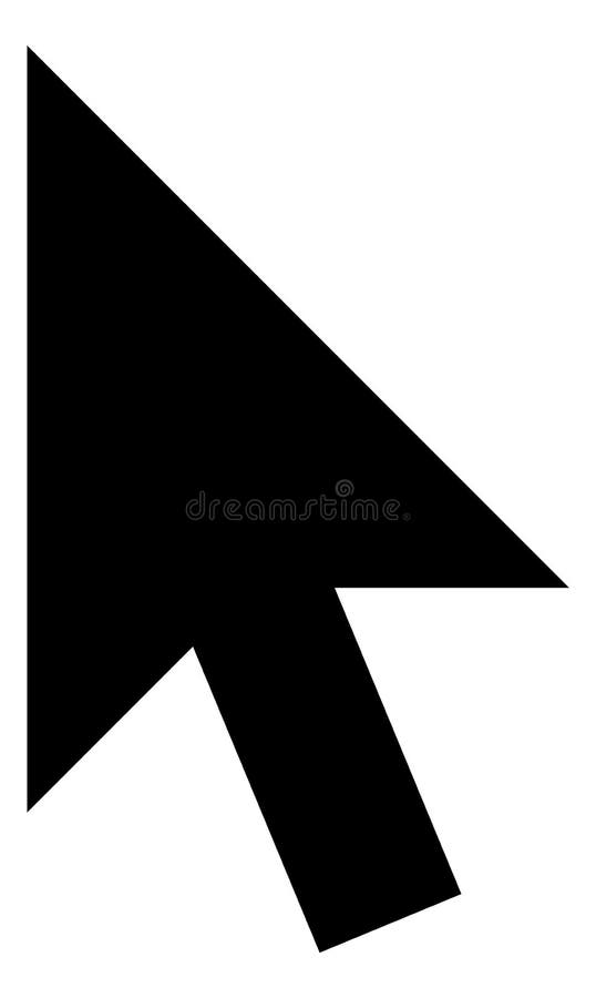 Black Cursor Heart and Star Shape Isolated on White, Cursor Symbol for ...