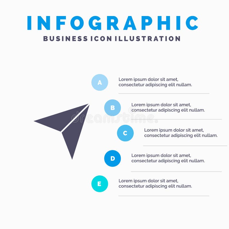 Arrow, Pointer, Up, Next Solid Icon Infographics 5 Steps Presentation ...