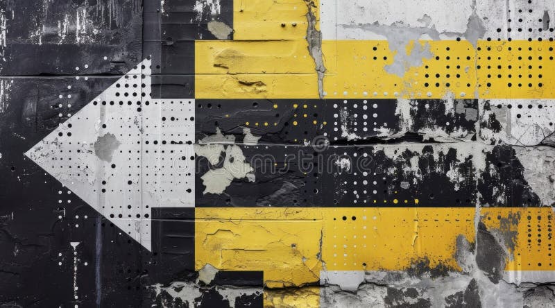 Arrow Pointer on Urban Wall. Road Directional Graffiti, Texture Grunge ...