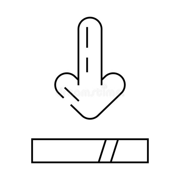 Arrow Pointing Loading Process Line Icon Vector Illustration Stock ...