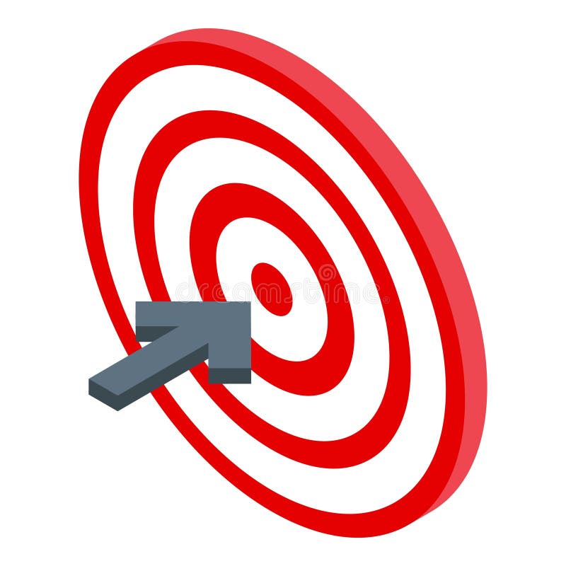 Arrow Pointing Red and White Target Representing Reaching Goal Stock ...
