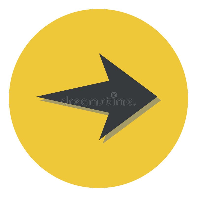 Arrow pointing right, icon stock vector. Illustration of graphic ...