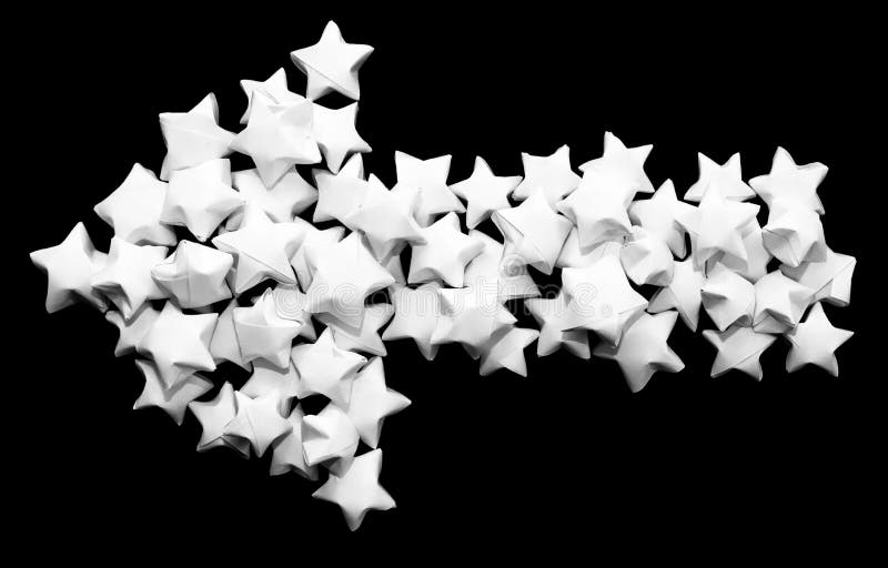 Arrow Pointing To the Left Made of White Paper Stars Stock Image ...