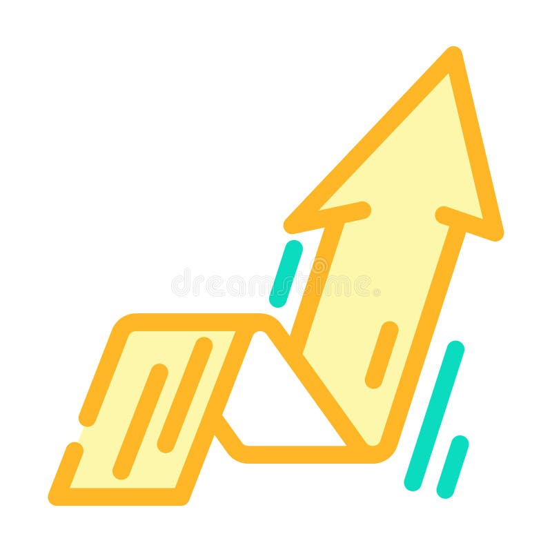 Arrow Pointing Upward Progress Color Icon Vector Illustration Stock ...