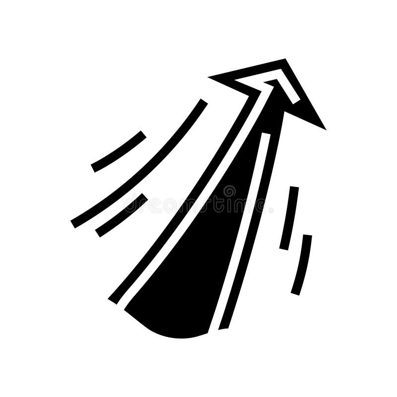 Arrow Pointing Upward Progress Glyph Icon Vector Illustration Stock ...