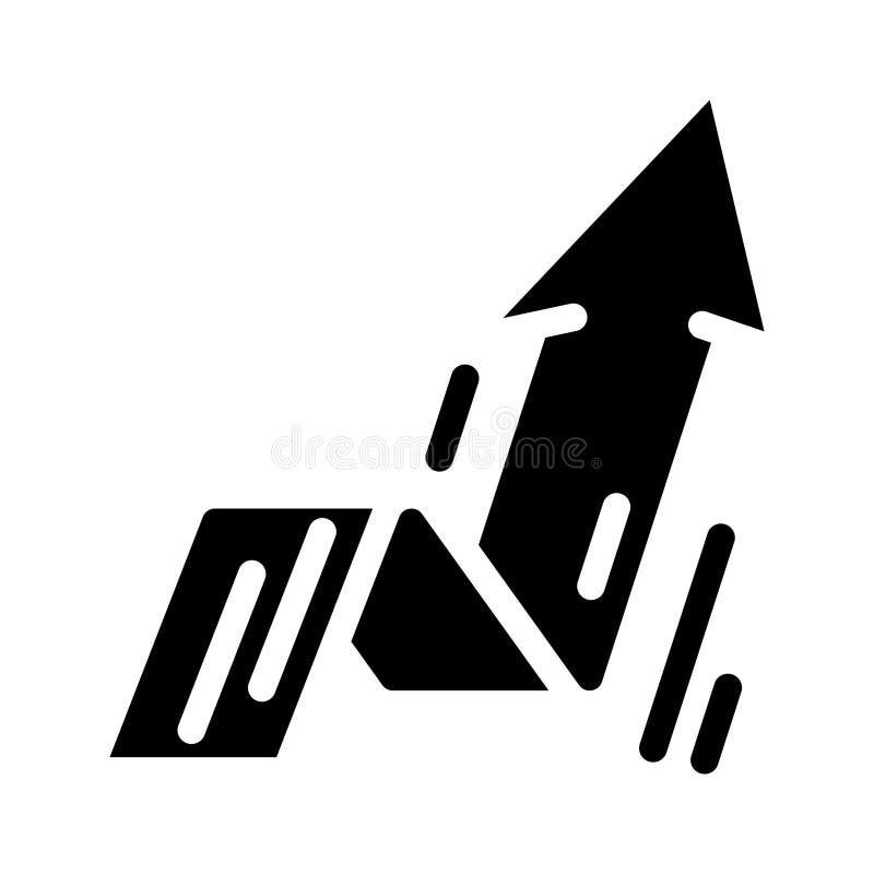 Arrow Pointing Upward Progress Glyph Icon Vector Illustration Stock ...