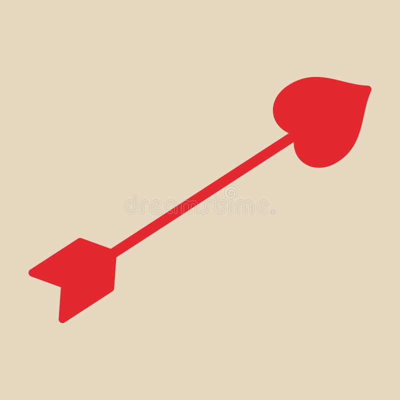 Arrow with Pointy Heart Shape. Vector Illustration Decorative Design ...