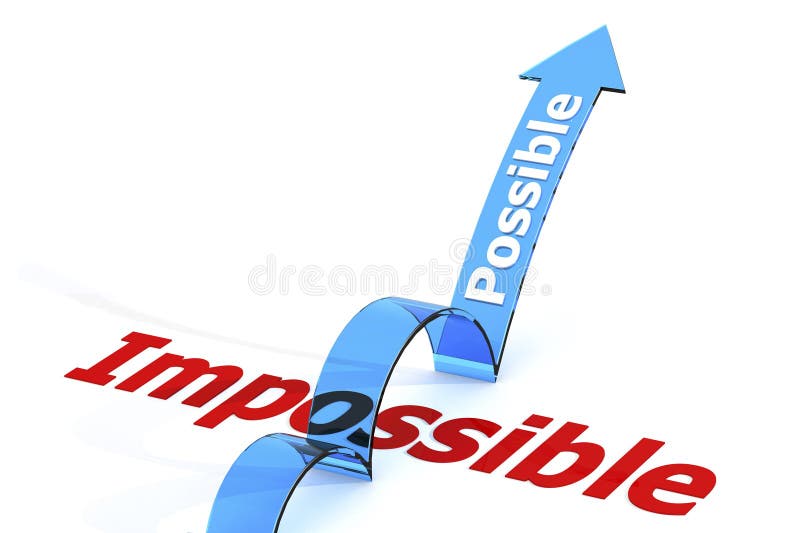 Arrow with Possible Word Jump Over Impossible Word Stock Illustration ...