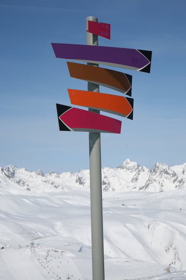 Arrow post stock image. Image of sign, vacation, snowboard - 13399111