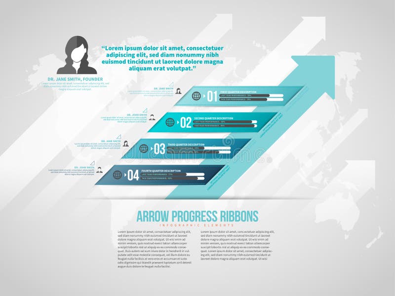 Arrow Progress Ribbons Infographic Stock Vector - Illustration of shape ...