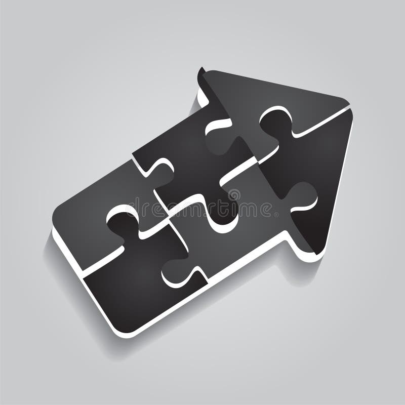 Arrow Puzzle Concept on Gray Background. Vector Stock Vector ...