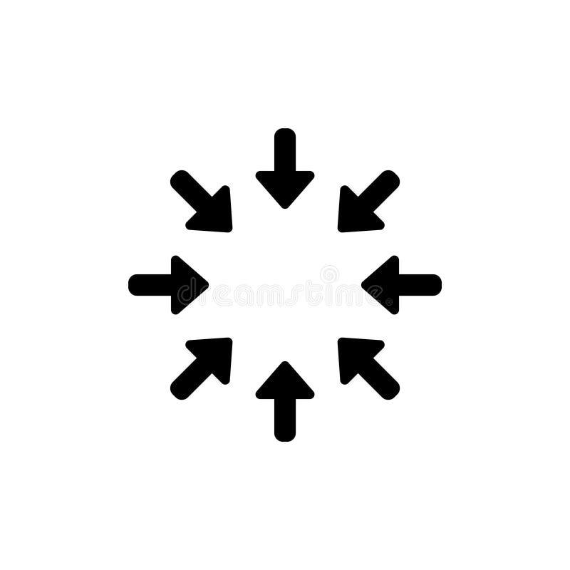 Arrow Radial Inside Vector. Circle Inward Stock Vector - Illustration ...
